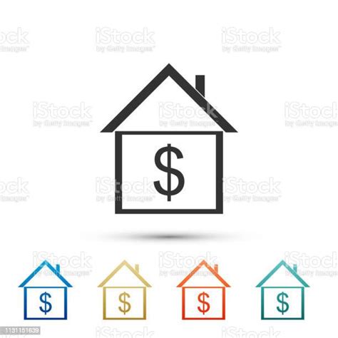 달러 아이콘 흰색 배경에 고립 된 집 집과 돈 부동산 개념입니다 색상 아이콘의 요소를 설정 합니다 벡터 일러스트 가격에 대한 스톡 벡터 아트 및 기타 이미지 Istock