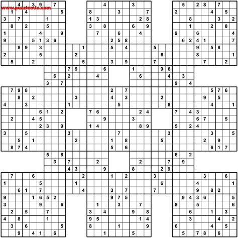 Printable 13 Grid Samurai Sudoku Sudoku Printable Sudoku Printables Printable 13 Grid Samurai Sudoku Sudoku Printable Sudoku Printables