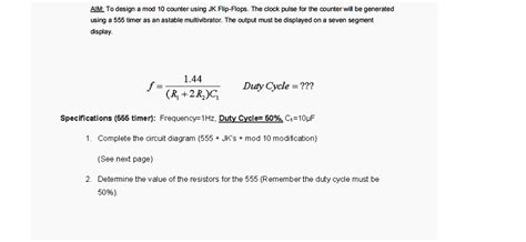 Aim To Design A Mod 10 Counter Using Jk Flip Flops The Clock Pulse For The Counter Will Be