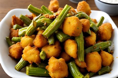 Premium Ai Image Southern Fried Okra