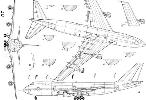 Boeing 747 Blueprint For 3d Modeling