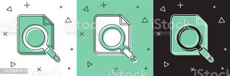 흰색과 녹색 검은색 배경에 분리된 폴더 아이콘으로 검색 개념을 설정합니다 돋보기 및 문서 데이터 및 정보 기호 벡터 0명에 대한 스톡 벡터 아트 및 기타 이미지 Istock