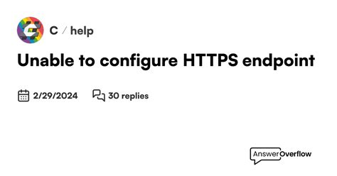 Unable To Configure Endpoint C