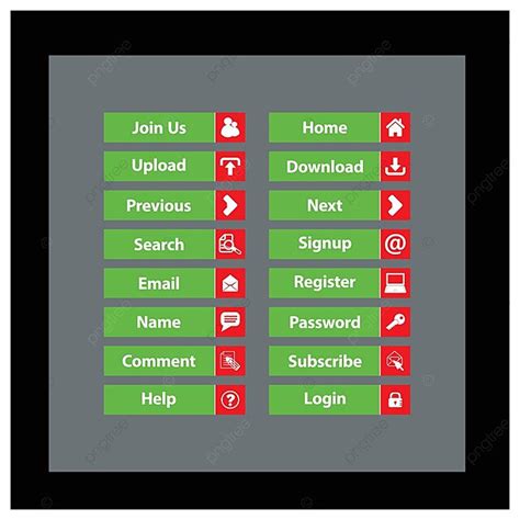 Web Design Buttons Theme Round Interface Box Vector Round Interface