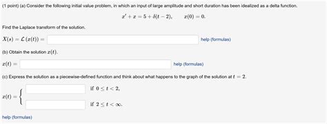 Solved 1 Point A Consider The Following Initial Value Chegg Com
