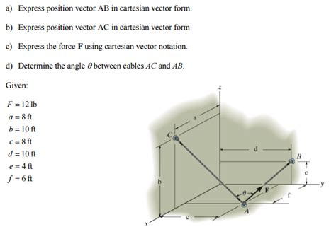 solved a express position vector ab in cartesian vector