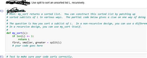 A Use Split To Sort An Unsorted List L