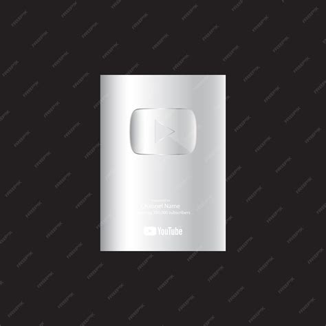 Premium Vector Silver Youtube Play Button Vector