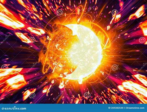 3d Illustration Of Exploding Sun Stock Illustration Illustration Of