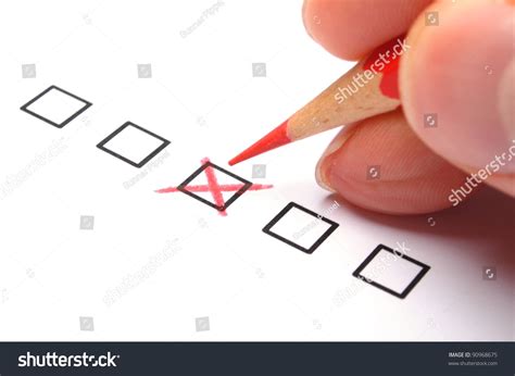 Marketing Concept Checkbox Questionnaire Red Pencil Stock Photo Shutterstock
