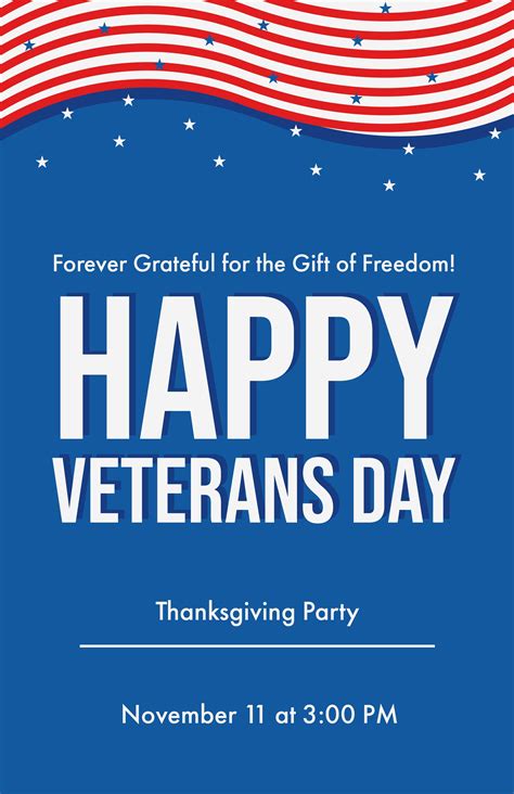 Free Veterans Day Poster Templates Editable And Printable