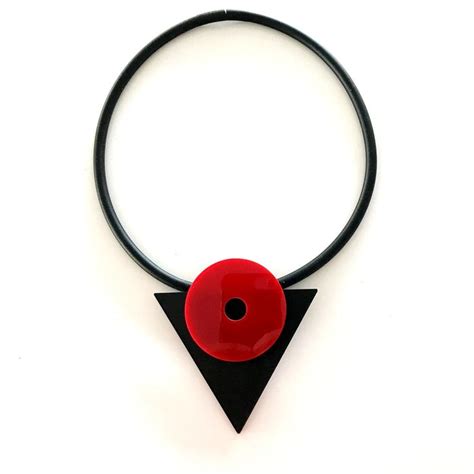 Necklace Plexiglass And Rubber Halsband Plexiglas Och Gummi Polymerlera Smycken Lersmycken