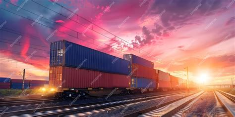 Premium Photo Optimizing China Importexport Operations Through Efficient Intermodal Container
