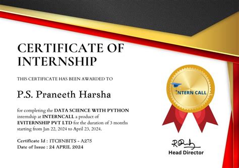 praneeth harsha p s on linkedin datascience internship