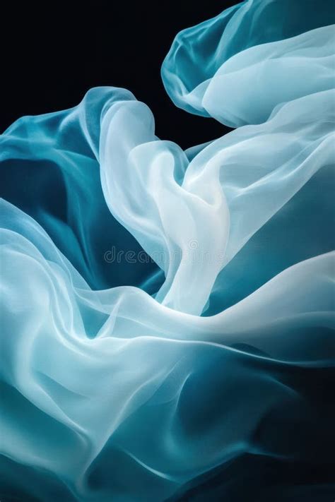 Ethereal Blue Abstract Waves Dreamy Flowing Fabric Art In Motion Stock Image Image Of