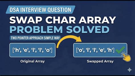 How To Reverse A String Char Array Two Pointer Method Youtube