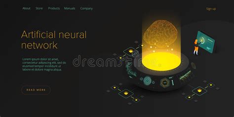 Artificial Intelligence Or Neural Network Concept In Isometric Vector Illustration Neuronet Or