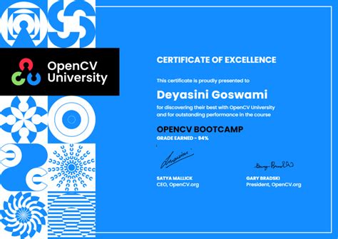 Opencv Free Opencv Bootcamp Certificate Opencv