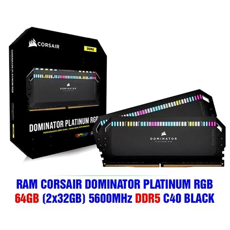 64gb 32gbx2 Ddr5 5600mhz Ram แรมพีซี Corsair Dominator Platinum Rgb Ddr5 Black
