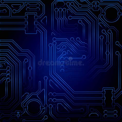High Tech Technology Geometric And Connection System With Digital Electronic Dark Blue