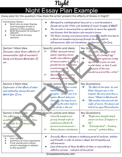 Editable Night Igcse Resources And Analysis Teaching Resources