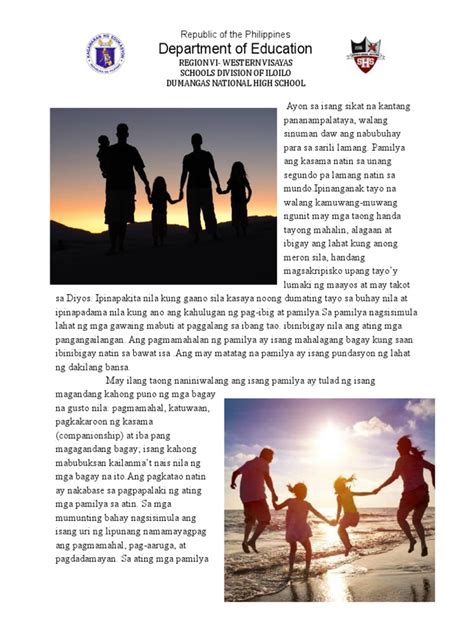 Pamilya Pictorial Essay Pdf