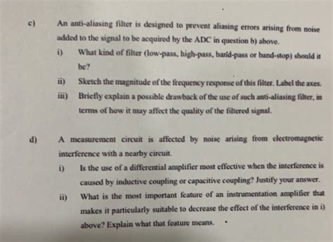 Solved An Anti Aliasing Filter Is Designed To Prevent