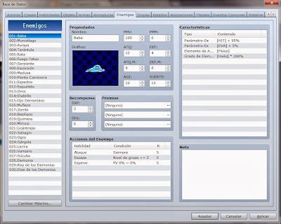 Tutorial RPG Maker VX Ace Enemigos Programa Videojuegos