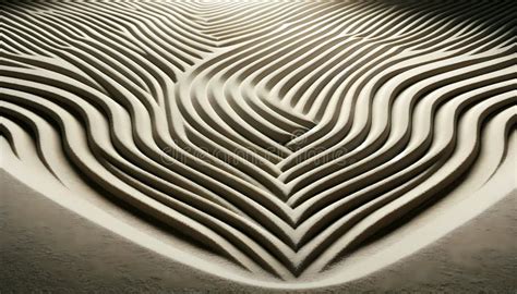 The Intricate Repetitive Patterns Of Raked Sand In A Zen Garden Stock Illustration