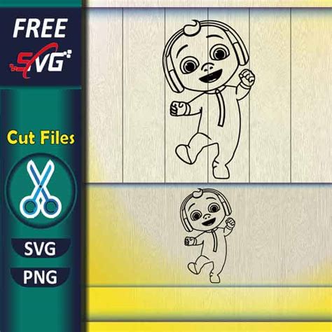 Cocomelon Jj Outline Svg Free Download Free Svg Files