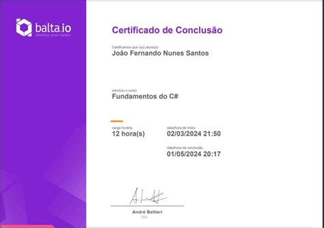 joão santos no linkedin baltaio csharp certificado
