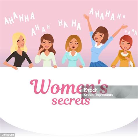 젊은 예쁜 여자는 큰 소리로 웃 고 여자의 비밀 개념입니다 웃는 표정으로 여성 캐릭터를 만화 감정적인 사람입니다 평면 벡터 디자인 금발 머리에 대한 스톡 벡터 아트 및 기타