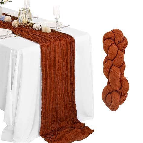 Chmadoxn Cheesecloth Table Runner Boho Gauze Cheese Cloth Table Runner