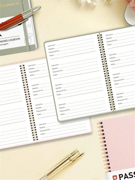 Pvc Bound Password Logbook Premium Password Manager Quick Access To