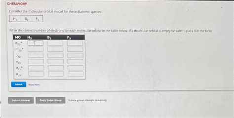 Solved Chemworkconsider The Molecular Orbital Model For
