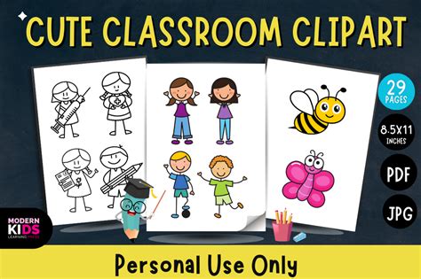 Cute Classroom Clipart Decor Graphic By Ovis Publishing · Creative Fabrica