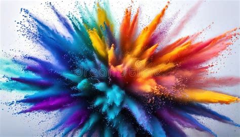 A Dynamic And Energetic Image Of A Vibrant Explosion Of Colored Powder Against A Clean Stock