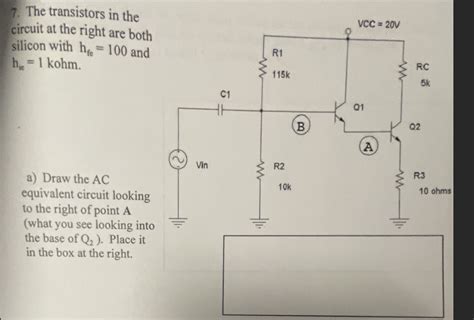 Solved VCC 20V 7 The Transistors In The Circuit At The Chegg Com