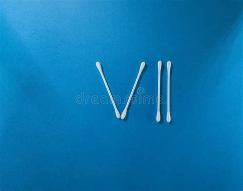 Number Seven 7 In Roman Numerals With Clean White Cotton Buds Stock Image Image Of Dark