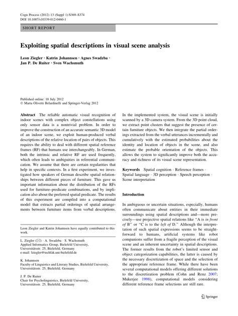 Pdf Exploiting Spatial Descriptions In Visual Scene Analysis Pdf Exploiting Spatial Descriptions In Visual Scene Analysis