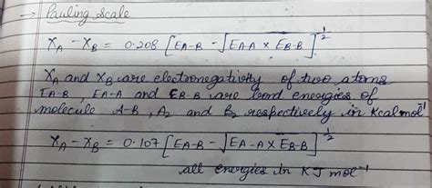 Briefly Give The Basis For Pauling S Scale Of Electronegativity