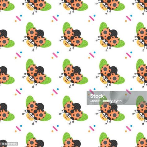 매끄러운 패턴 추상 요소 다른 무당 벌레 곤충 딱정벌레 꽃 벡터 디자인 스타일 배경 그림 질감 인쇄 섬유 의류 선물 포장 벽지 파스텔 곤충에 대한 스톡 벡터 아트 및 기타