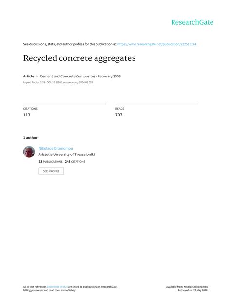 Recycled Concrete Aggregates Pdf