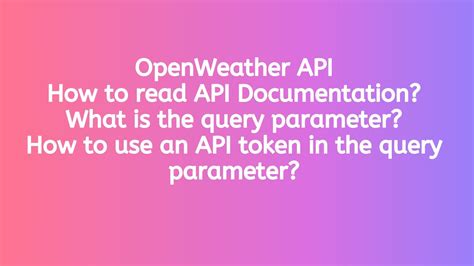 how to use open weather api for testing youtube