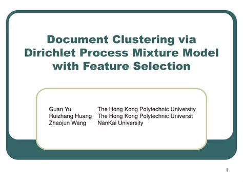 Ppt Document Clustering Via Dirichlet Process Mixture Model With