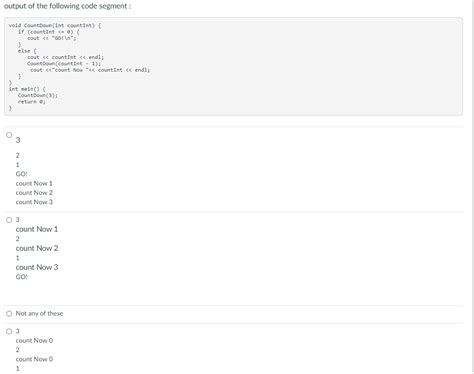 Solved Question 30 3 Pts Output Of The Following Code Chegg