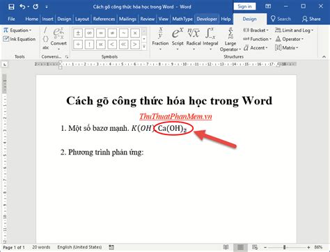 How To Type Chemical Formulas In Word