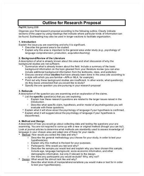 10 Thesis Proposal Outline Templates Pdf Word