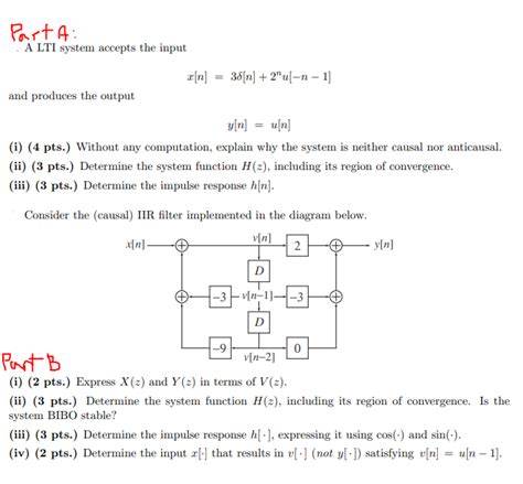 Solved PartA A LTI System Accepts The Input Chegg Com
