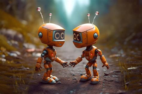 Premium Photo Two Robots Facing Each Other Facing Each Other Facing Each Other Facing Each